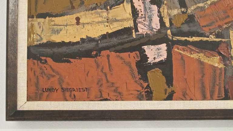 Modernist Abstract Landscape Painting by California Artist Lundy ...