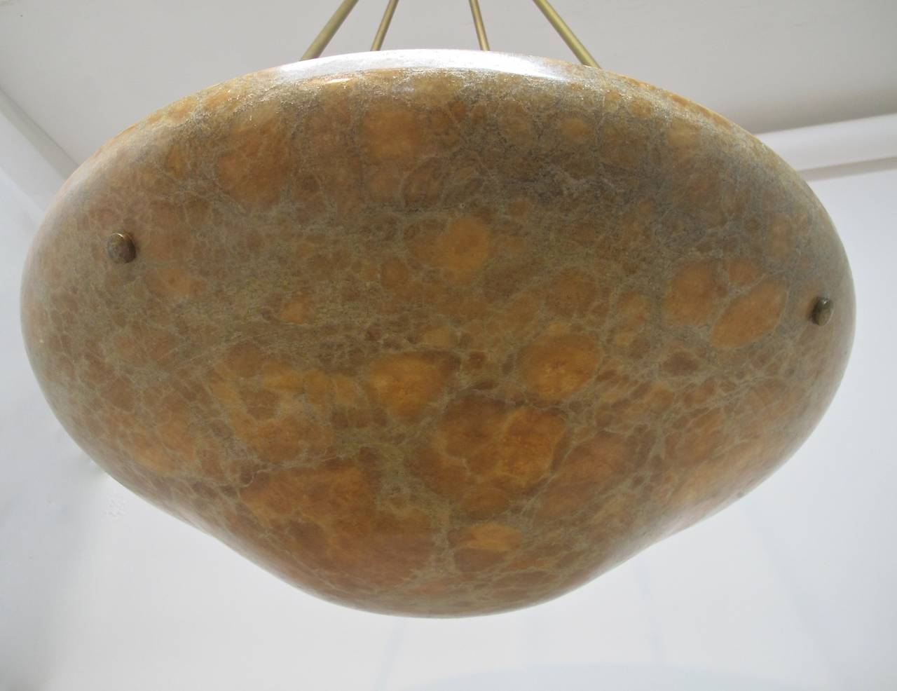 Large Alabaster Ceiling Light at 1stDibs