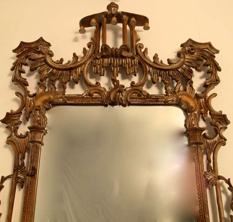 Pickeled Chinoiserie Style Mirror at 1stDibs