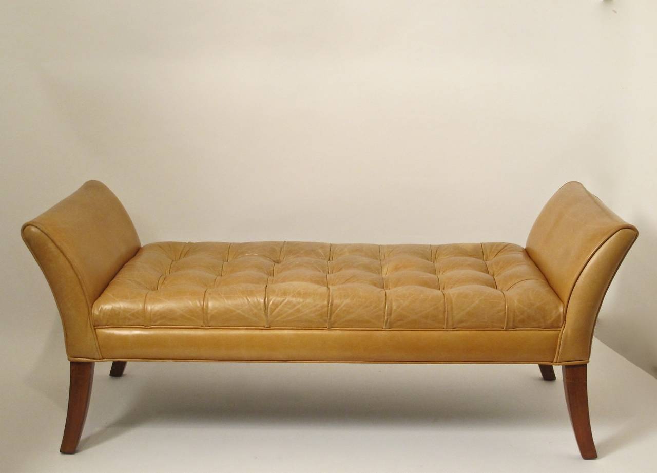 Classical Style Leather Bench at 1stDibs