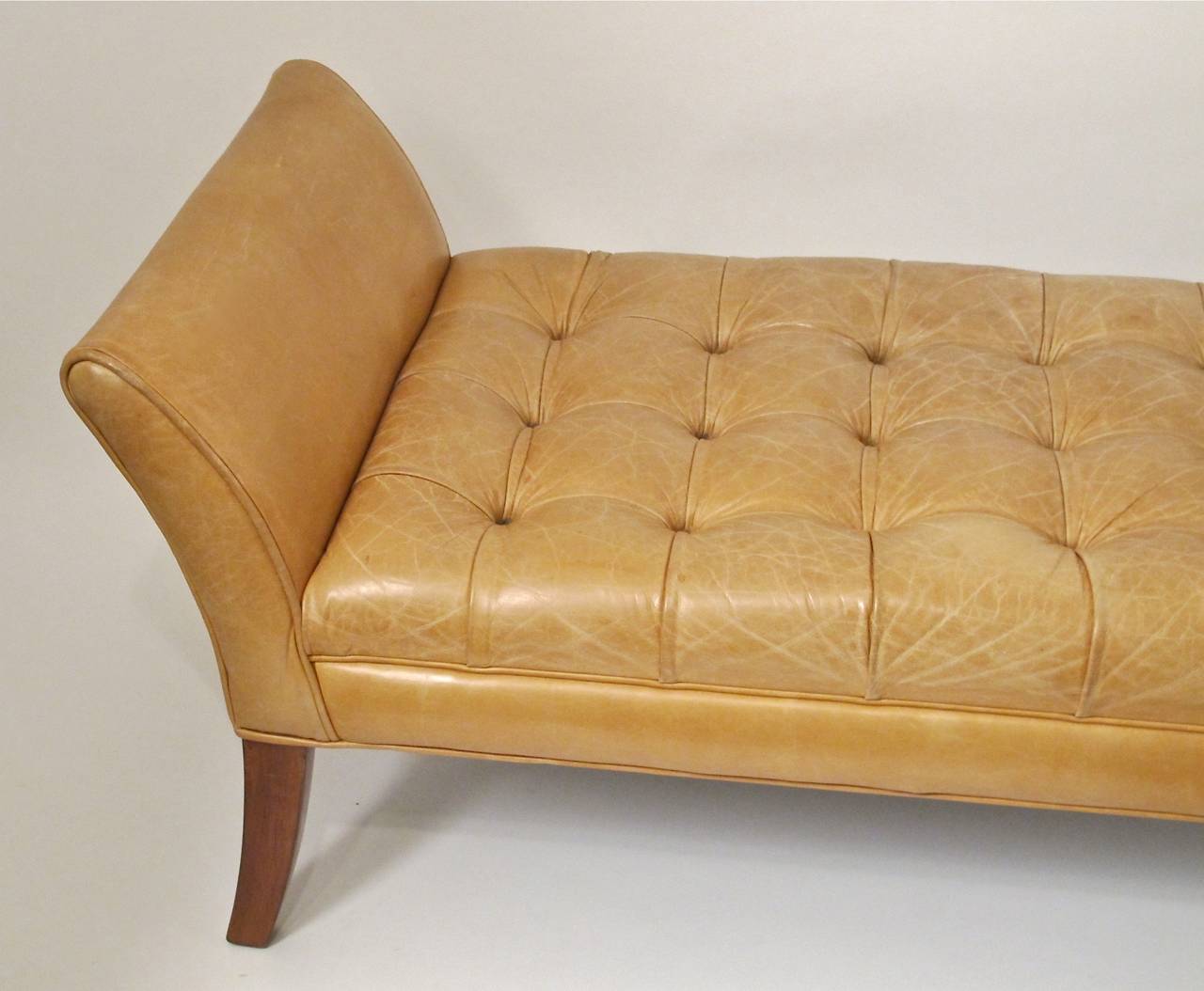 Classical Style Leather Bench at 1stDibs