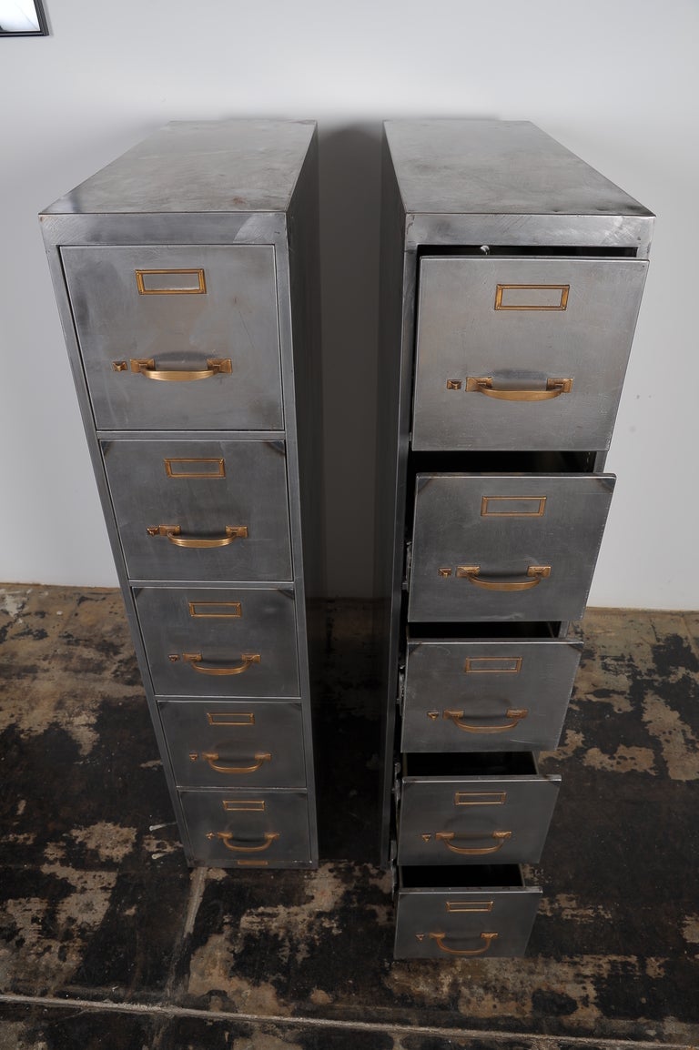 Pair of Metal File Cabinets at 1stDibs