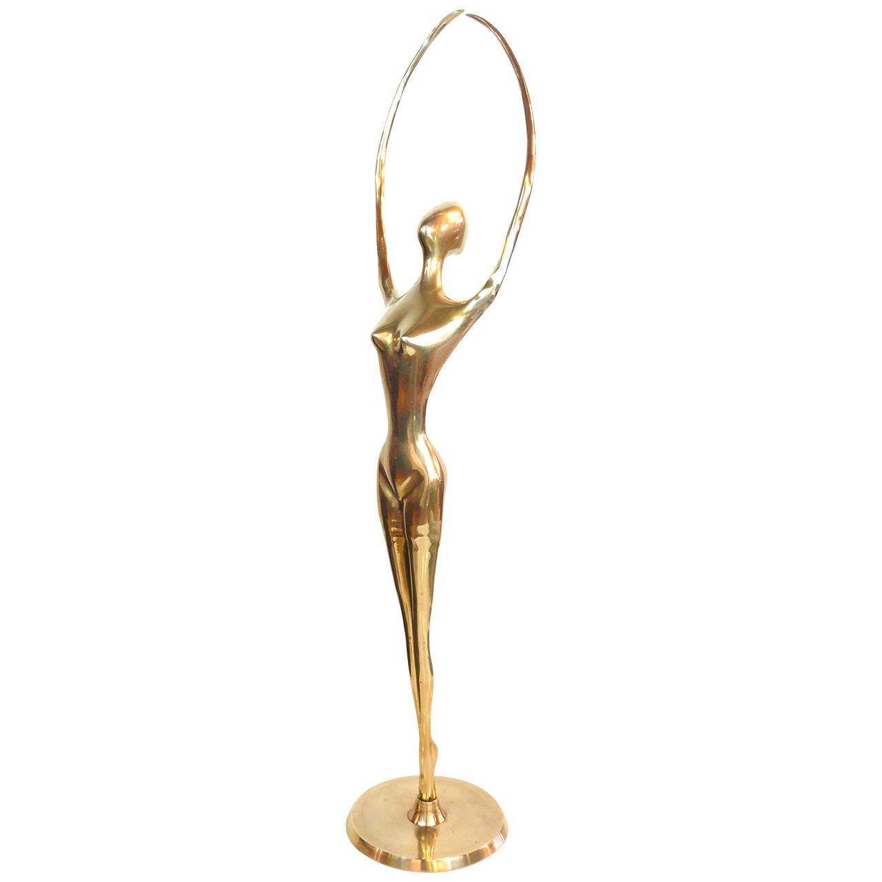 3' Tall Brass Female Sculpture at 1stDibs