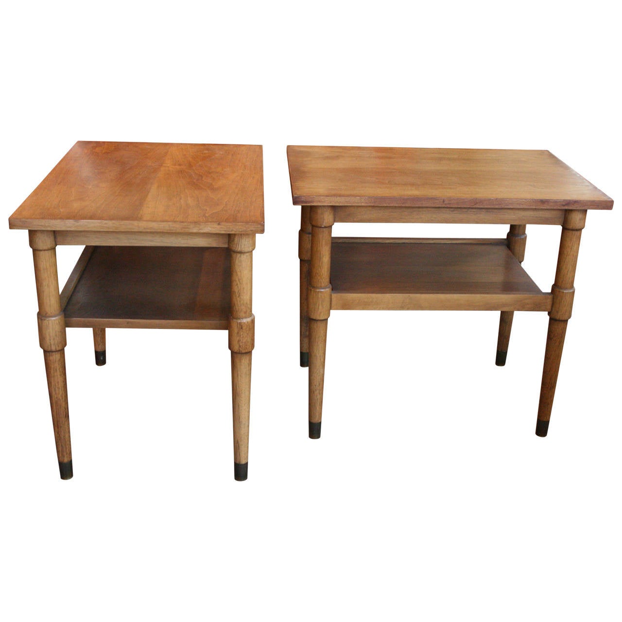 Pair of Drexel Walnut End Tables at 1stDibs