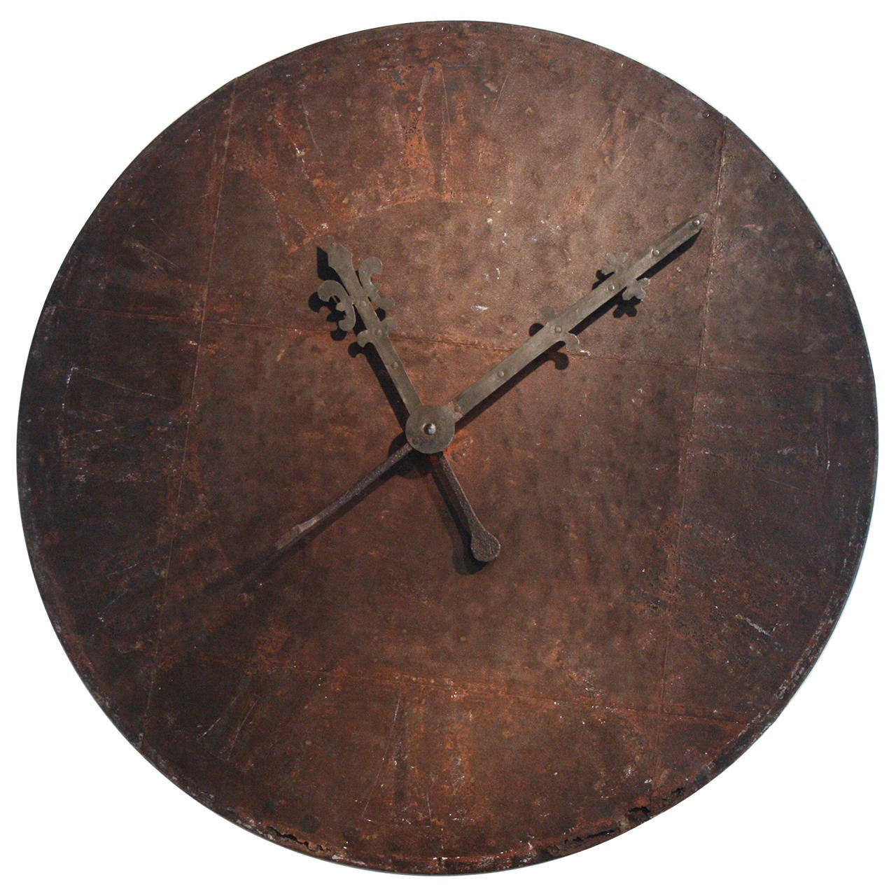 French Metal Clock Face with Original Hands at 1stDibs