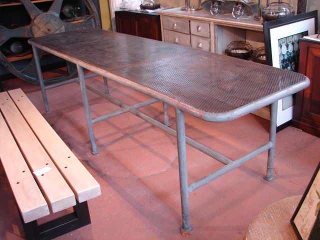Tolix Pierced Metal Table at 1stDibs