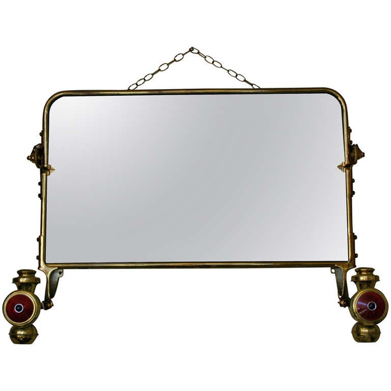 Early brass Model T Ford window and lights mirror at 1stDibs