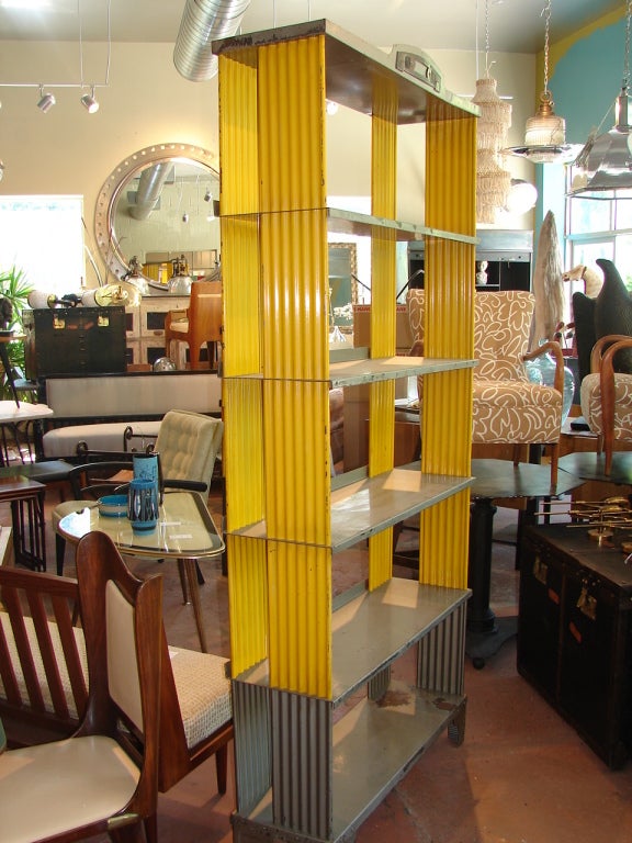 Pair of original Strafor steel bookcases at 1stDibs