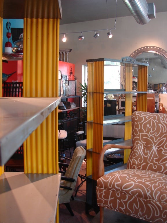 Pair of original Strafor steel bookcases at 1stDibs