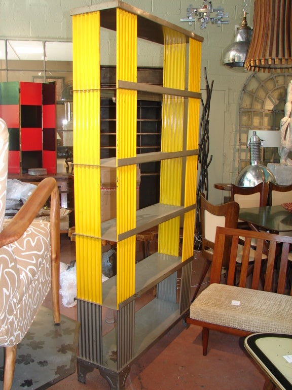 Pair of original Strafor steel bookcases at 1stDibs