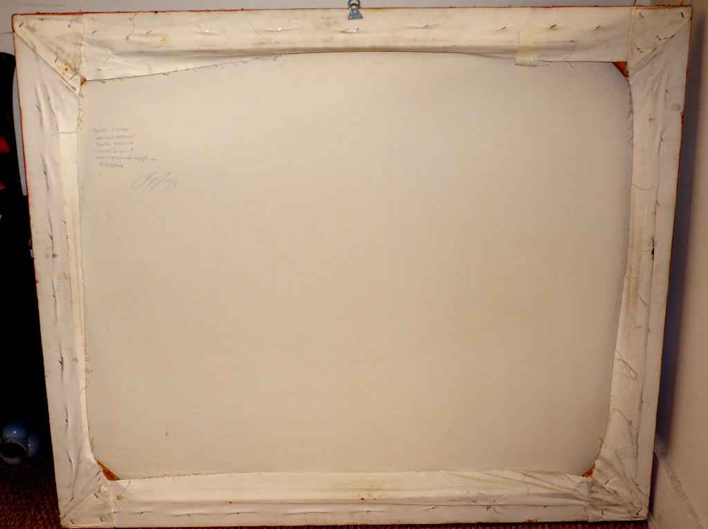 Deep red Italian abstract espressionist painting by Simafra at 1stDibs ...