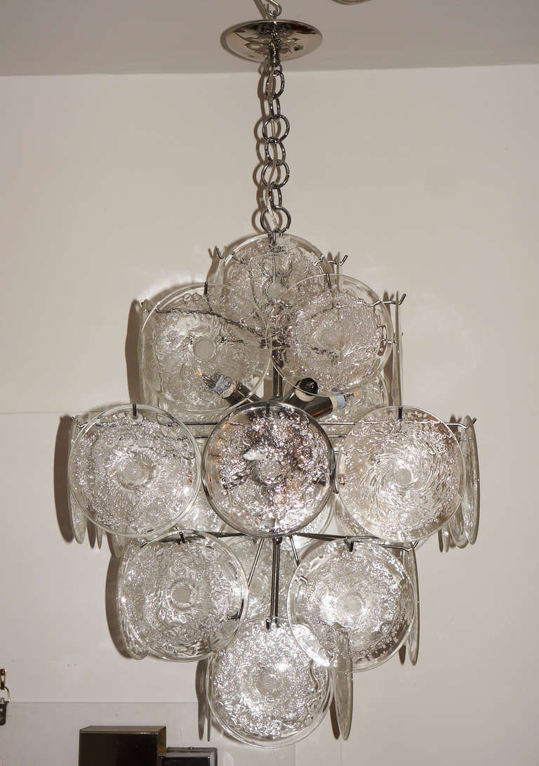 Vintage Murano Blown Glass Discs Chandelier at 1stDibs