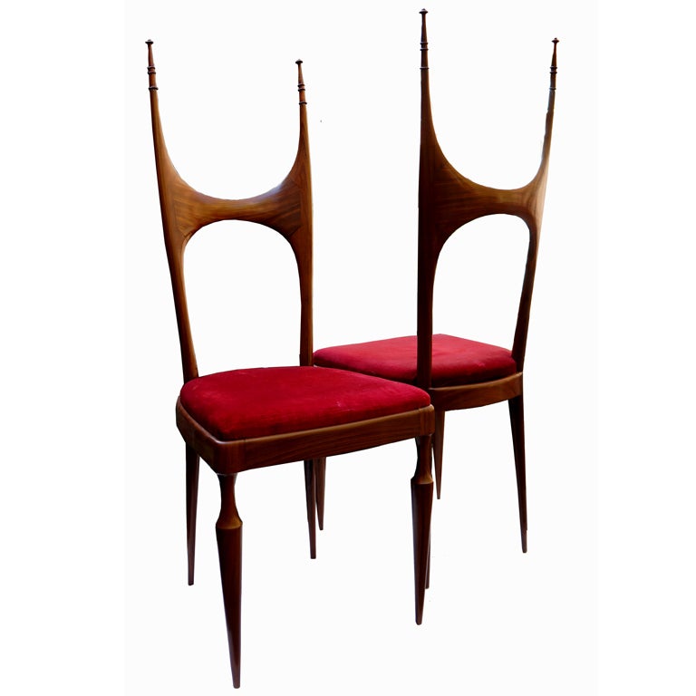 The striking Pozzi and Verga side chairs at 1stDibs