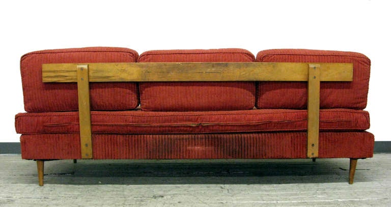 Mid-Century Modern Armless Upholstered Divan at 1stDibs