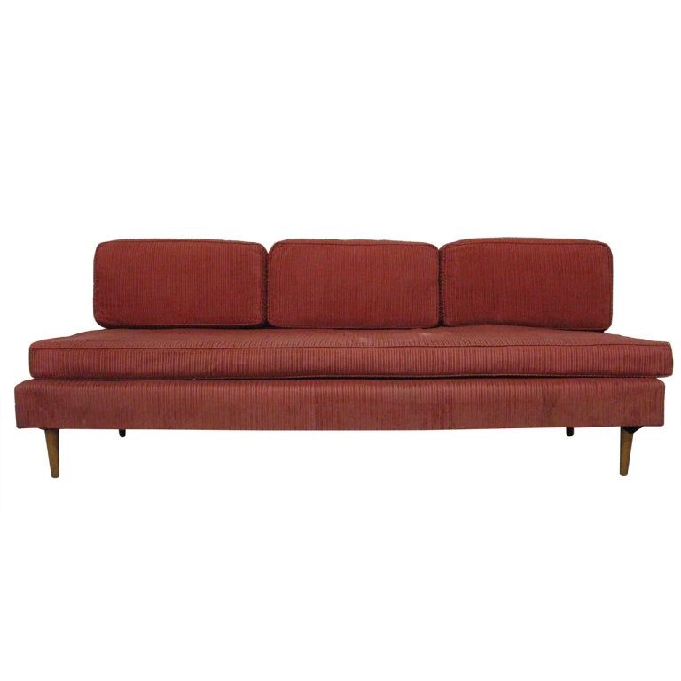 Mid-Century Modern Armless Upholstered Divan at 1stDibs