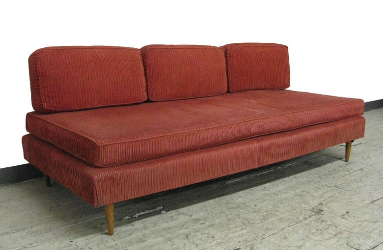 Mid-Century Modern Armless Upholstered Divan at 1stDibs
