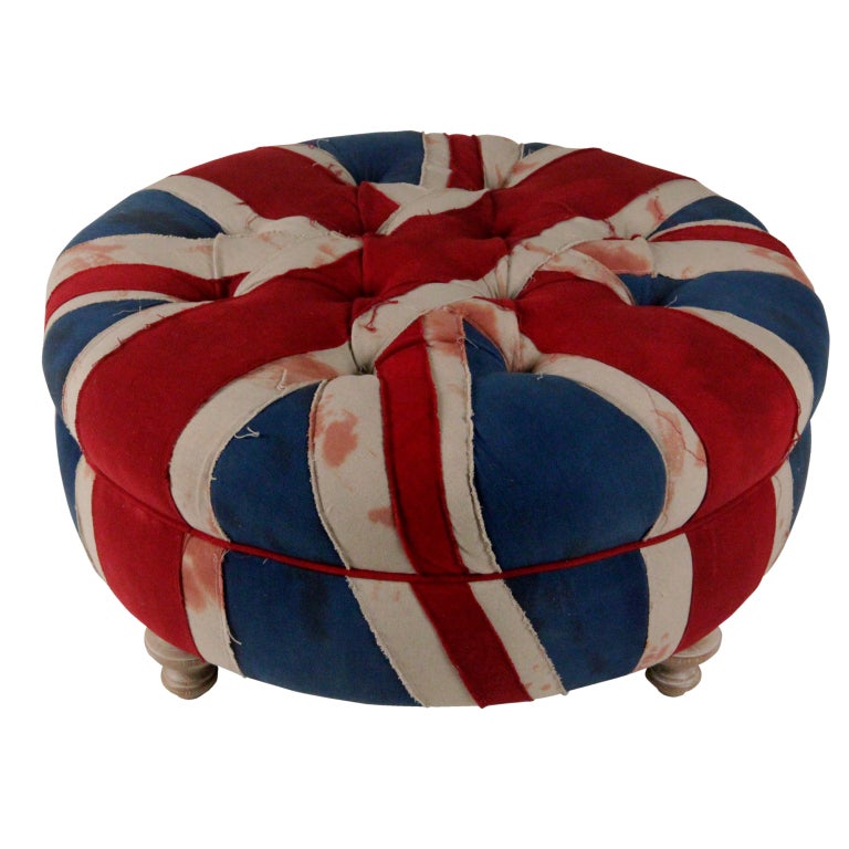 Union Jack Ottoman at 1stDibs | union jack footstool