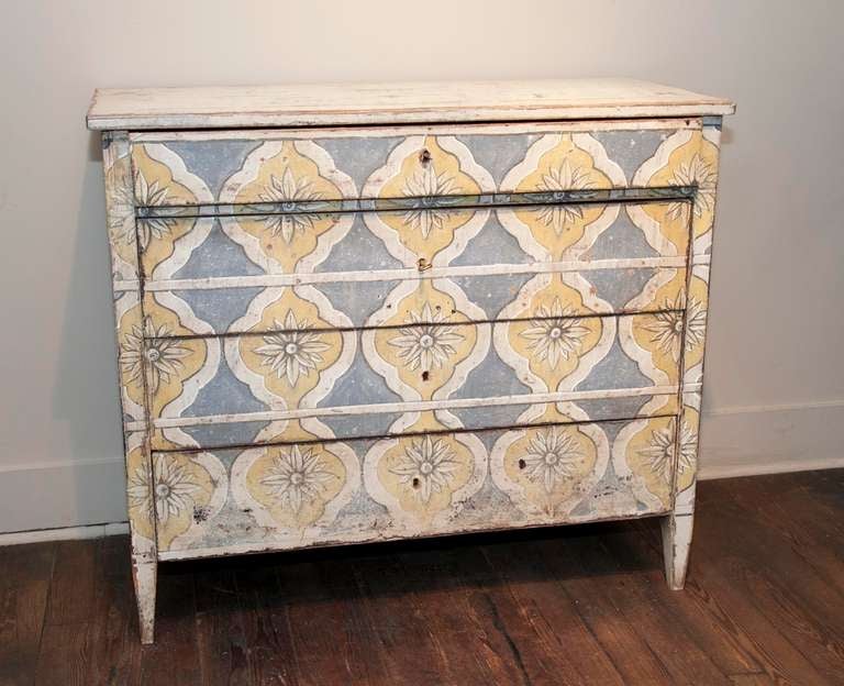 Hand Painted Swedish Commode at 1stDibs