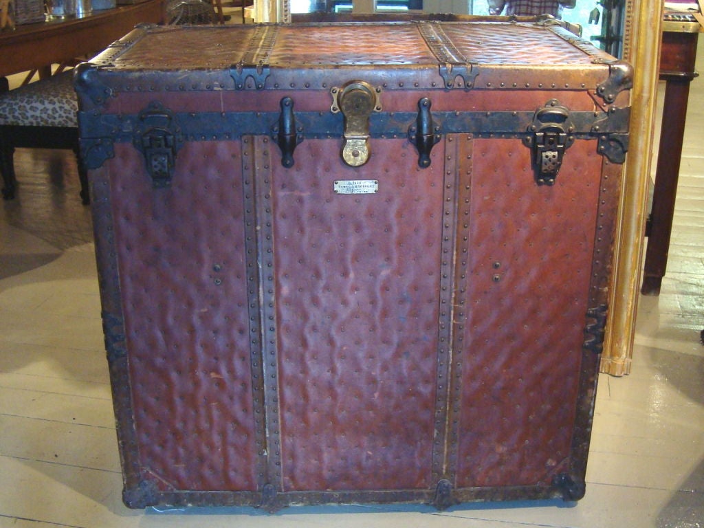Leatheroid and Hide Trunk at 1stDibs | leatheroid trunk