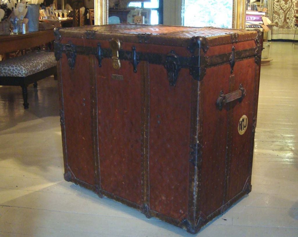 Leatheroid and Hide Trunk at 1stDibs | leatheroid trunk