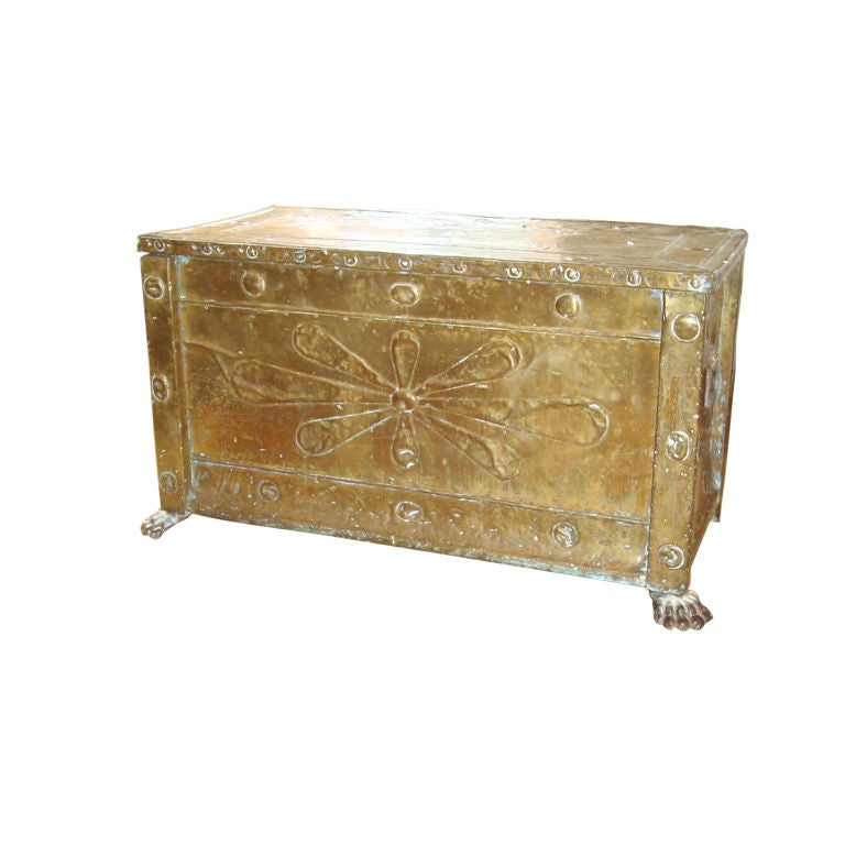 Antique Brass Trunk at 1stDibs