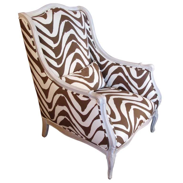 "Zebra" Wing Chair at 1stDibs
