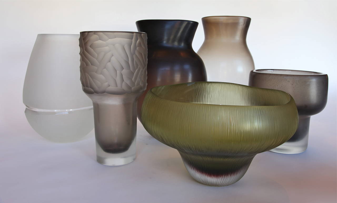 Zeus Grey Murano Glass Vase For Sale at 1stDibs