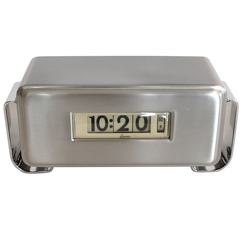 Rare Streamline Art Deco Clock by Lawson Time Inc. For Sale at 1stDibs