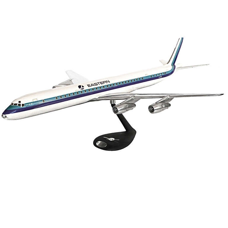 Huge Aluminum Eastern Airlines DC8 Scale Model Plane at 1stDibs