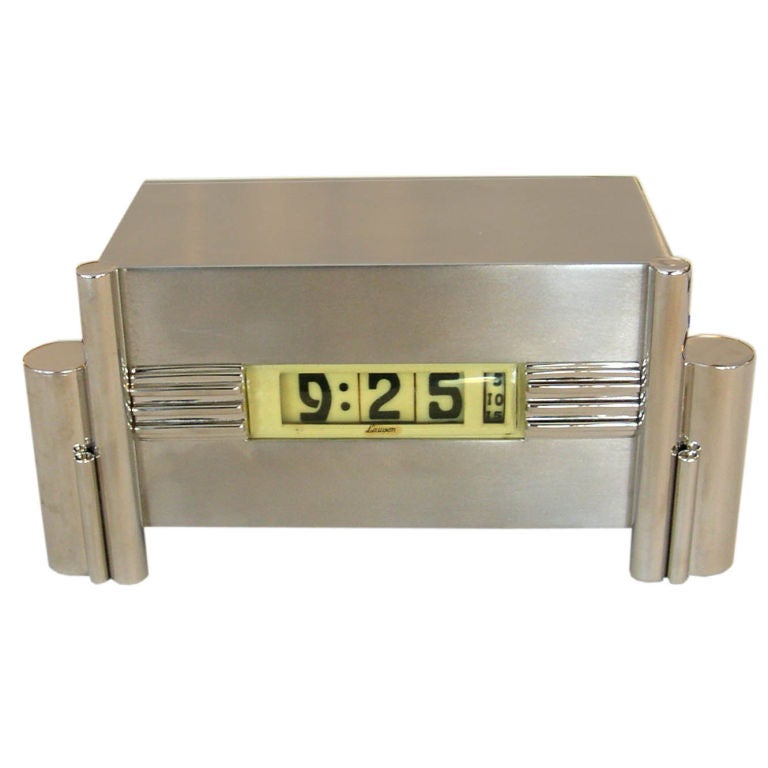 Rare Art Deco Skyscraper Clock by Lawson Time For Sale at 1stDibs