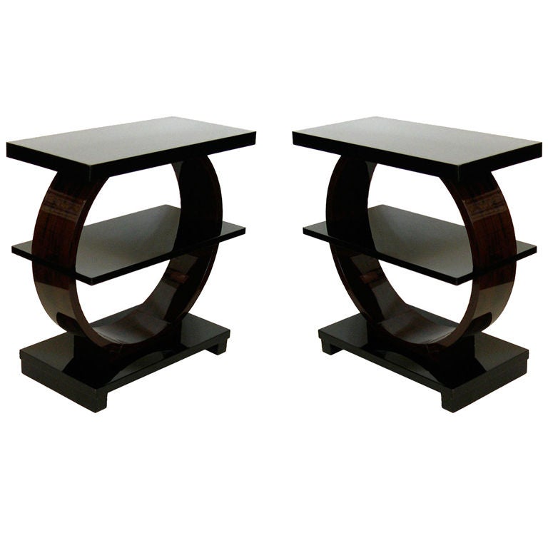 Pair of Tall Elegant Side Tables by Brown and Saltman at 1stDibs