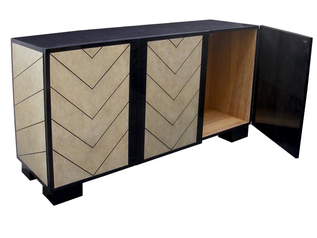 Pen-Shell and Chevron Pattern Cabinet or Sideboard at 1stDibs