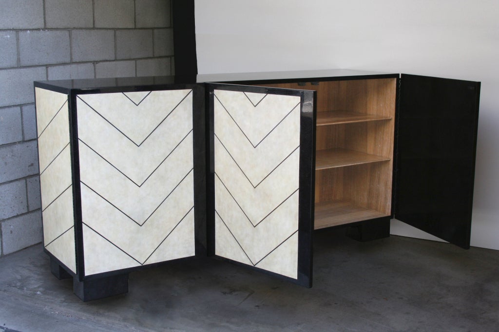 Pen-Shell and Chevron Pattern Cabinet or Sideboard at 1stDibs