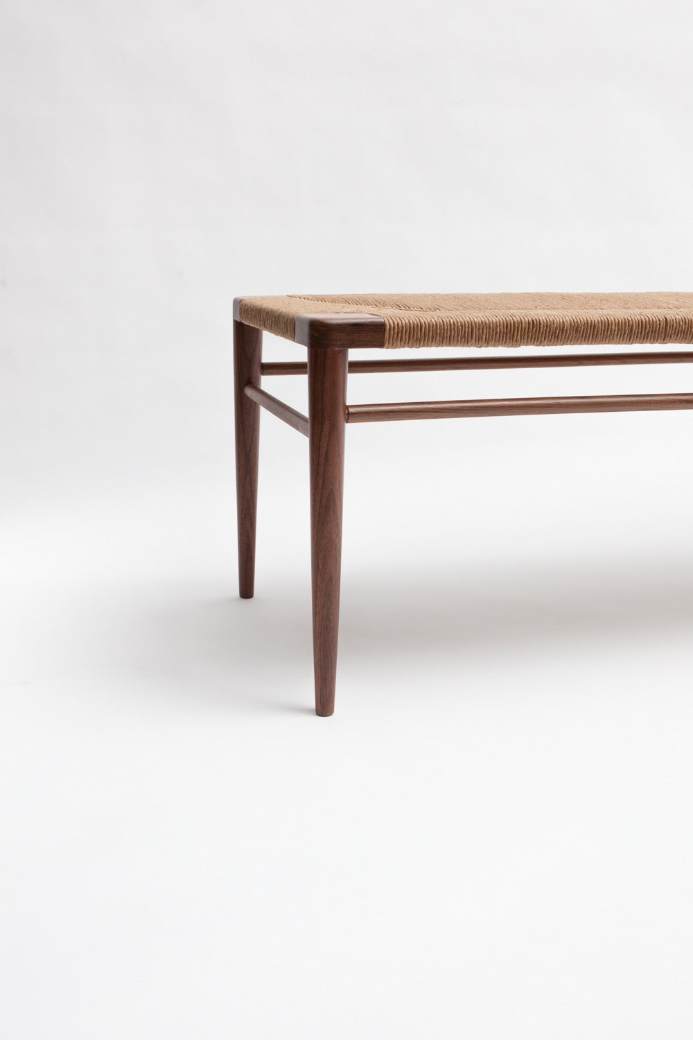 Hand Woven Rush Bench By Smilow Design At 1stdibs Straw Seat Bench