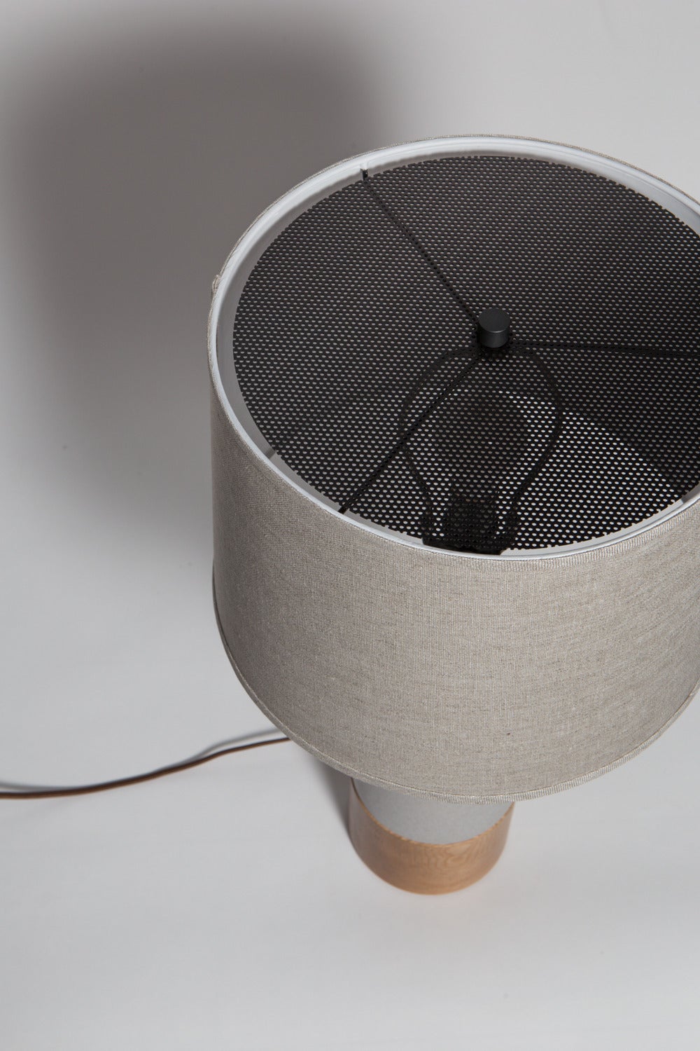 "Short Baxter," Ceramic and Oak Table Lamps by Stone and Sawyer For ...