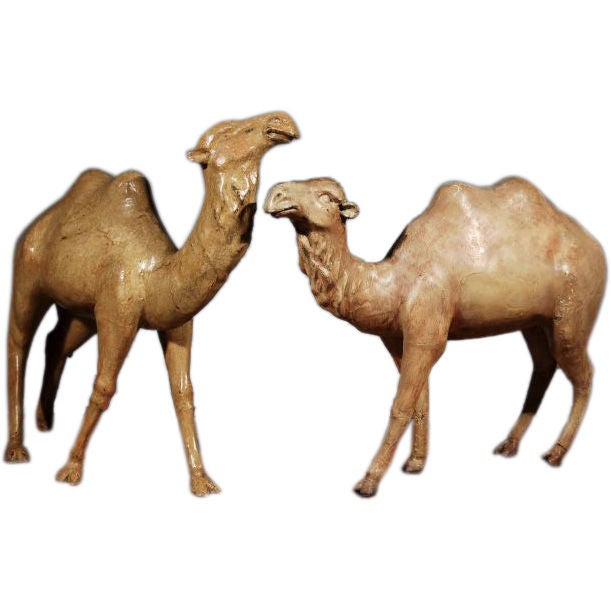 Pair of Italian Papier Mache Camels, Genovese For Sale at 1stDibs