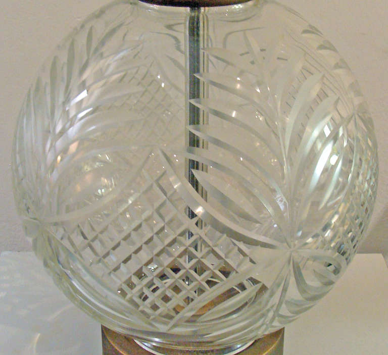 Cut-Glass Table Lamp For Sale at 1stDibs | cut glass lamps, cut glass lamp