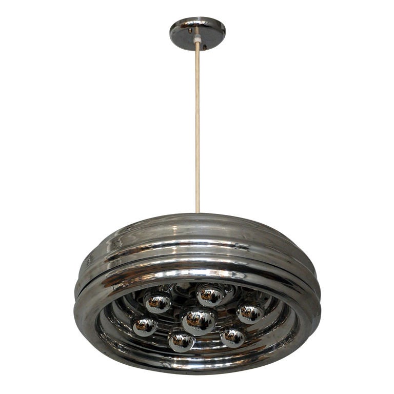 Chrome pendant light fixture at 1stDibs