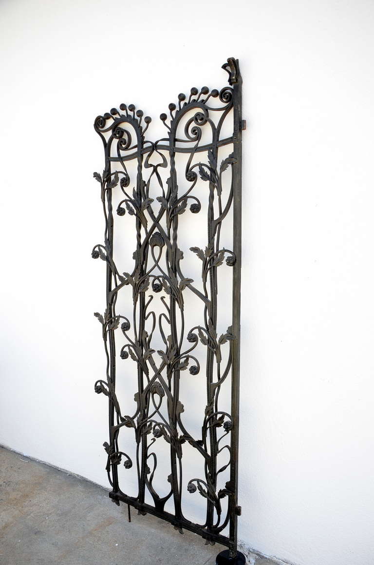 Early 20th Century Wrought Iron Gate in the Style of Antoni Gaudi at ...