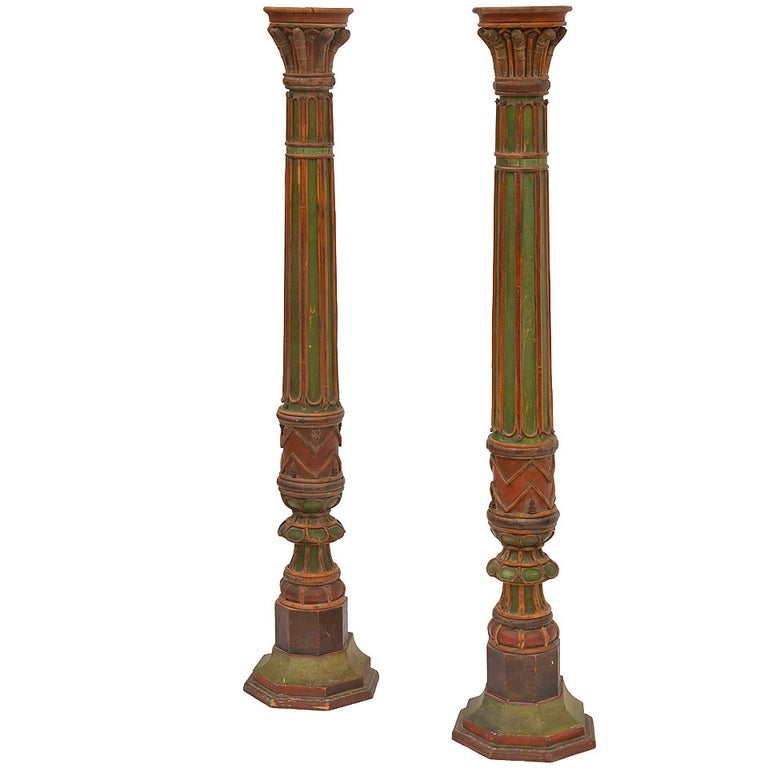 Pair of Impressive French 19th Century Napoleon III Torchere Columns ...