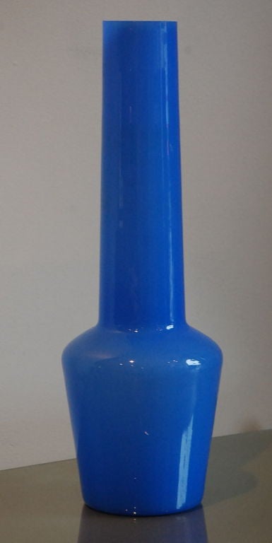 Solid blue Murano glass vase by Gucci at 1stDibs