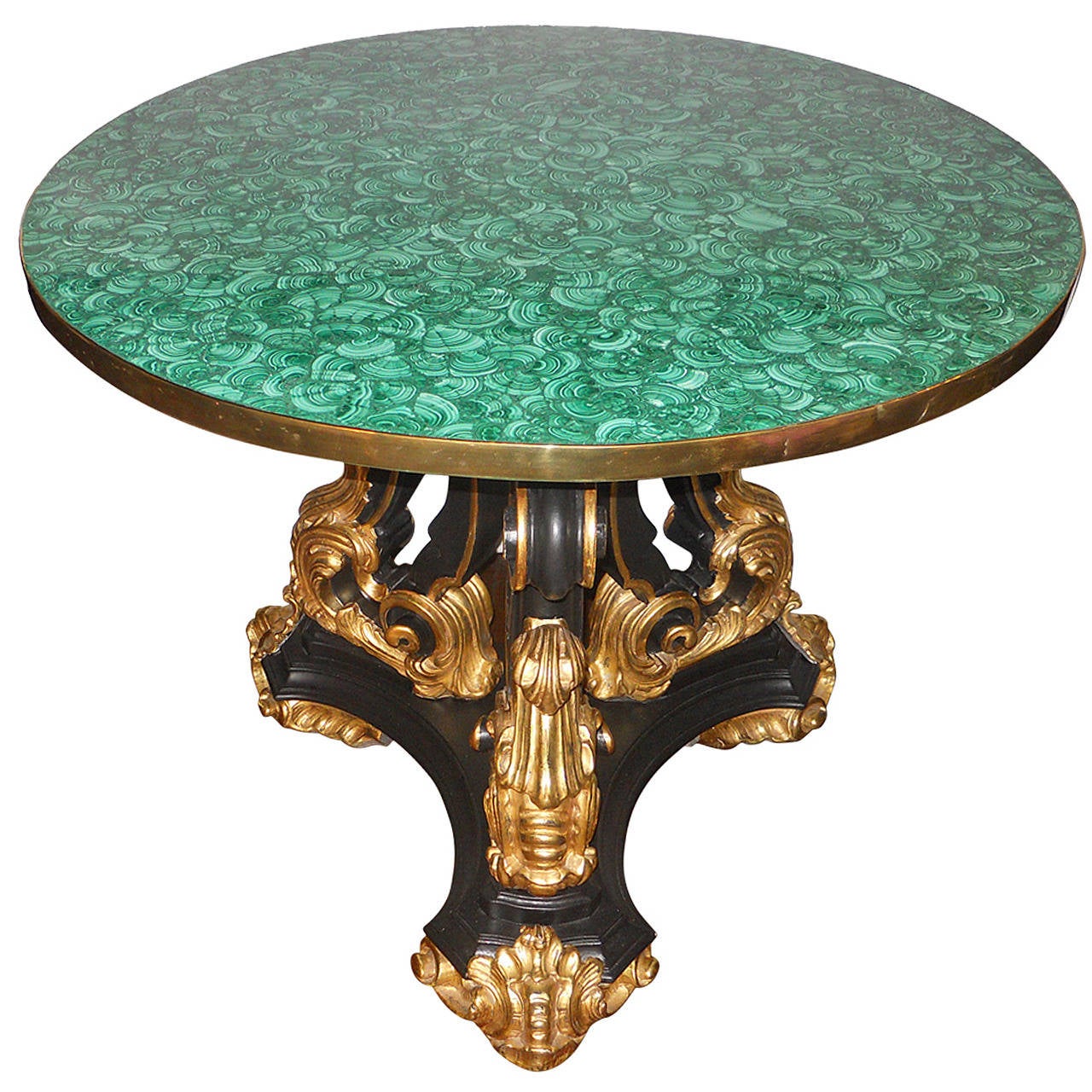 Expressive Italian Malachite Table at 1stDibs