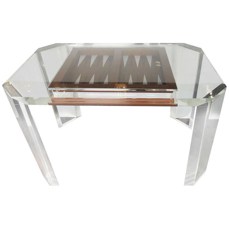 Impressive Lucite Backgammon Game Table by Charles Hollis Jones at 1stDibs
