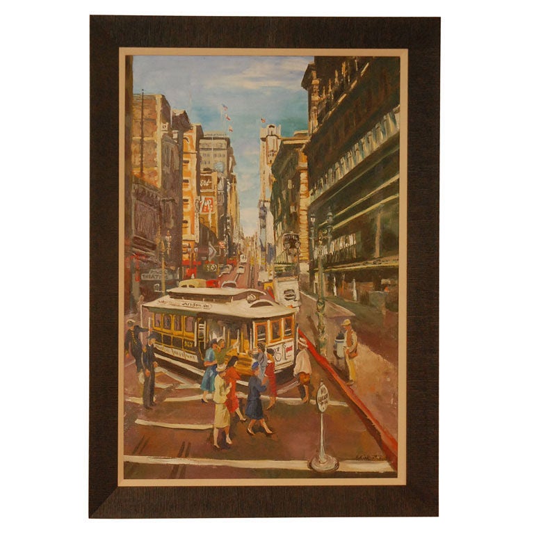 Vintage San Francisco Cable Car Oil Painting at 1stDibs | san francisco ...