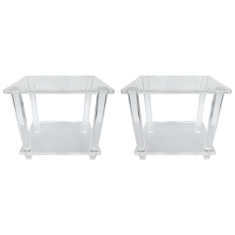 Classy Pair of Lucite Tables at 1stDibs