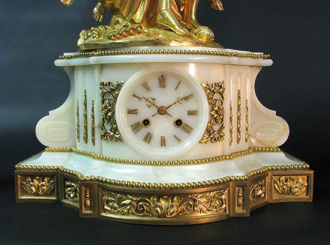 Picard Late 19th Century Candelabra and Clock Set at 1stDibs