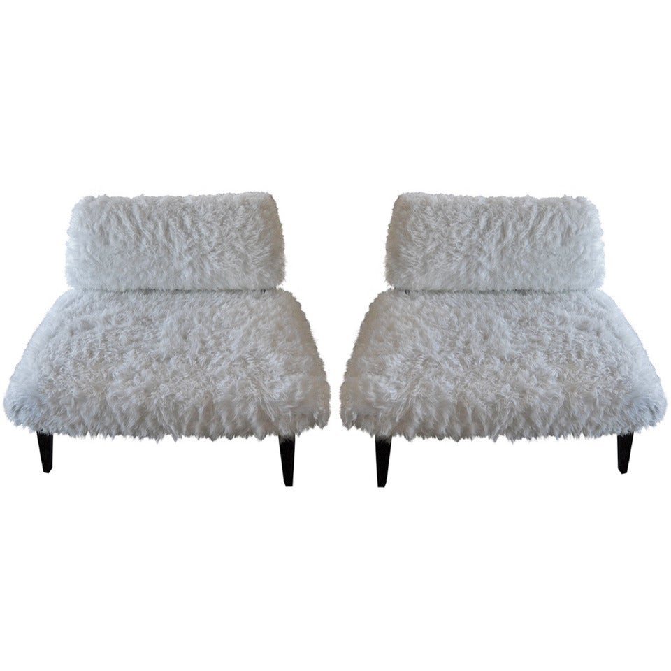 Exceptional Shaggy Pair of Chairs at 1stDibs