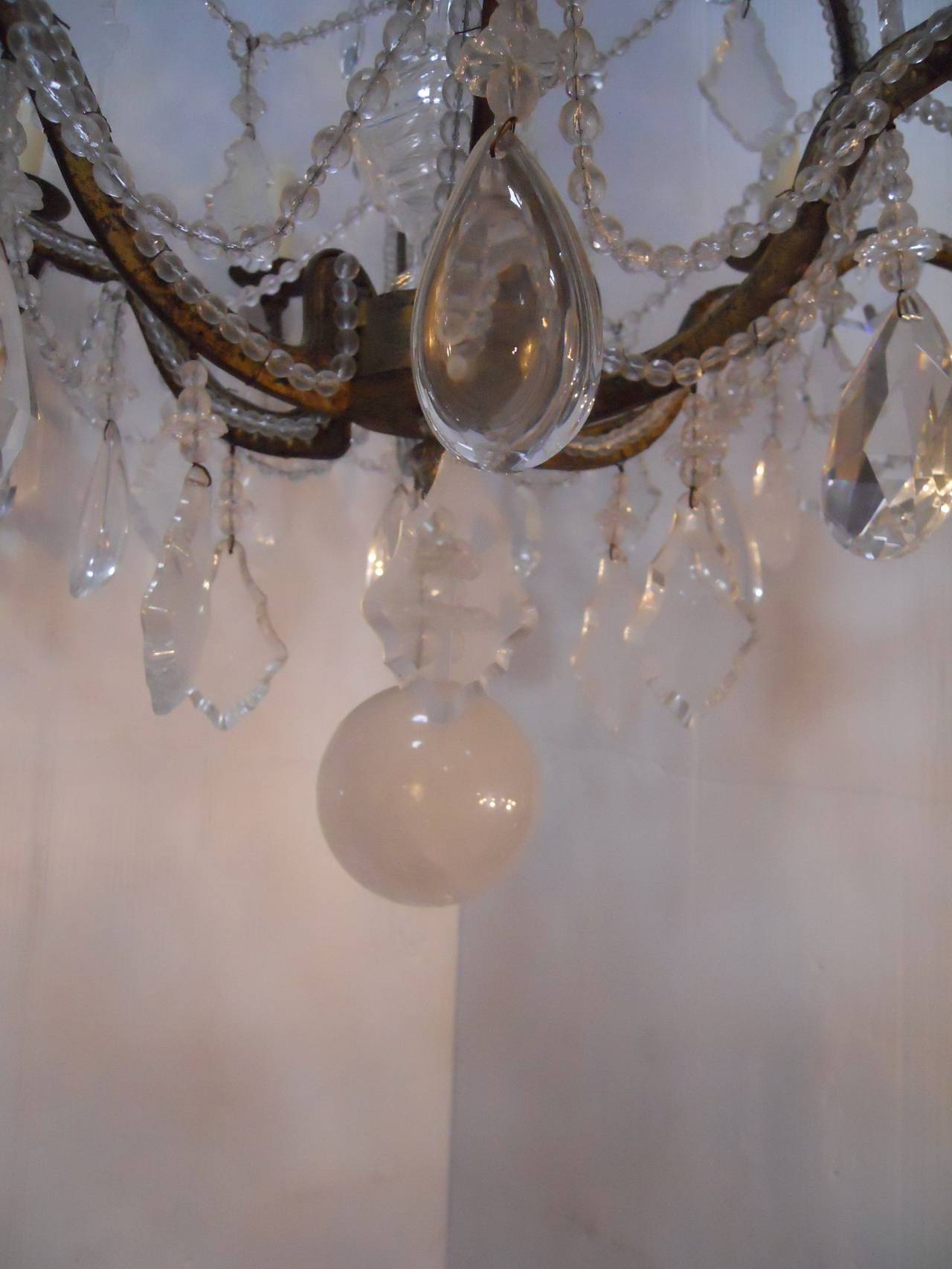 Twelve-Light Rock Crystal and Lead Crystal Chandelier at 1stDibs