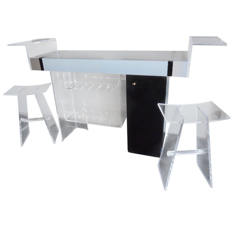 Modernist Lucite Bar Set For Sale at 1stDibs