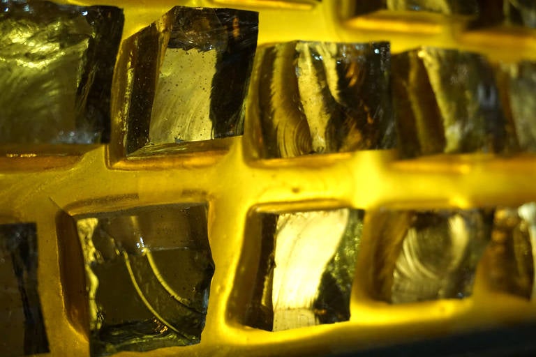 Set of Three Glass Chunk Windows at 1stDibs